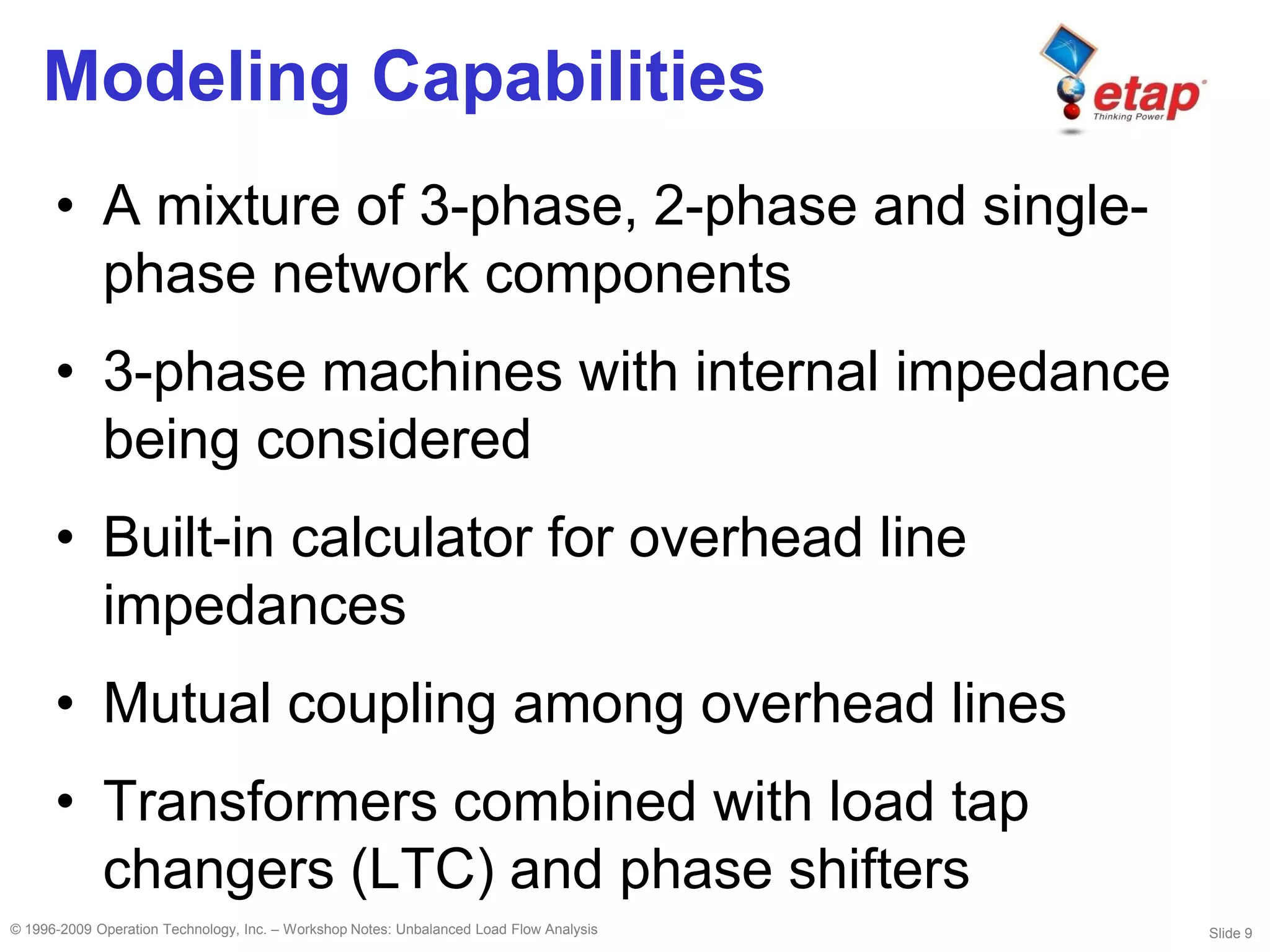 ETAP - unbalanced load flow | PDF