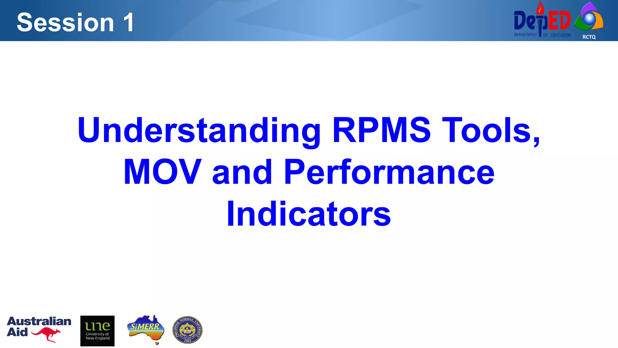 05 Understanding RPMS tools and MOV's | PDF