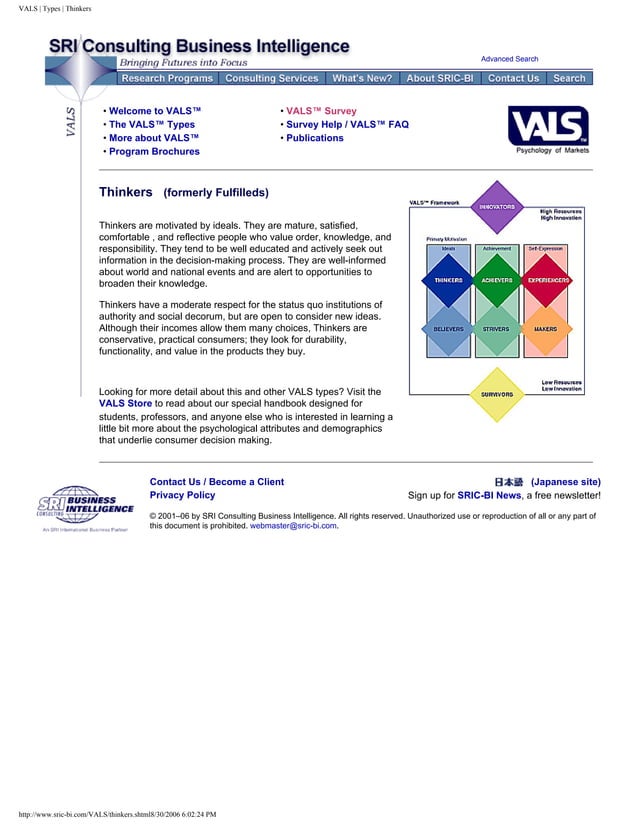 05 vals-personality-types | PDF | Business and Finance