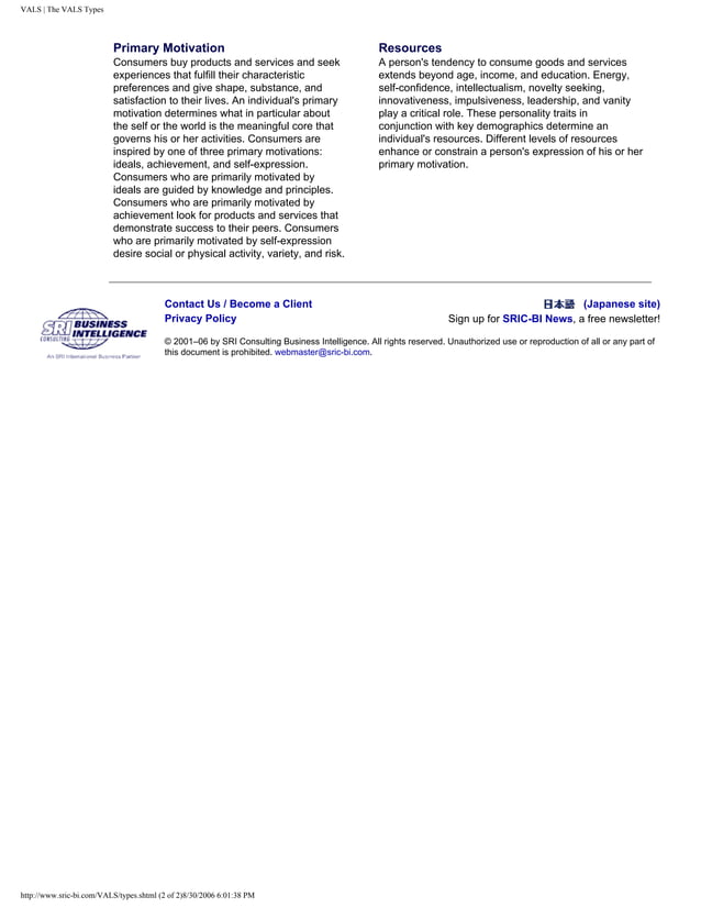 05 vals-personality-types | PDF | Business and Finance