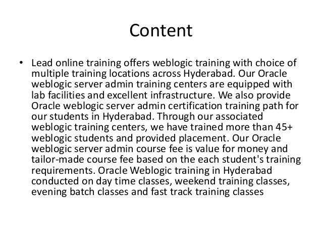 Online Weblogic Training in usa, uk, Canada, Malaysia, Australia, India ...