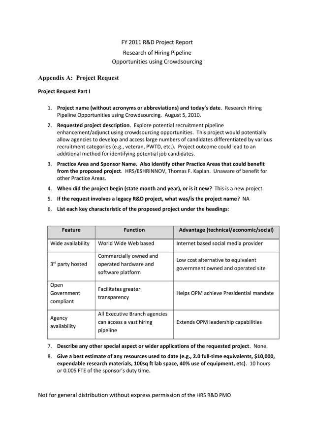Example R&D Project Report | DOC | Human Resources | Business