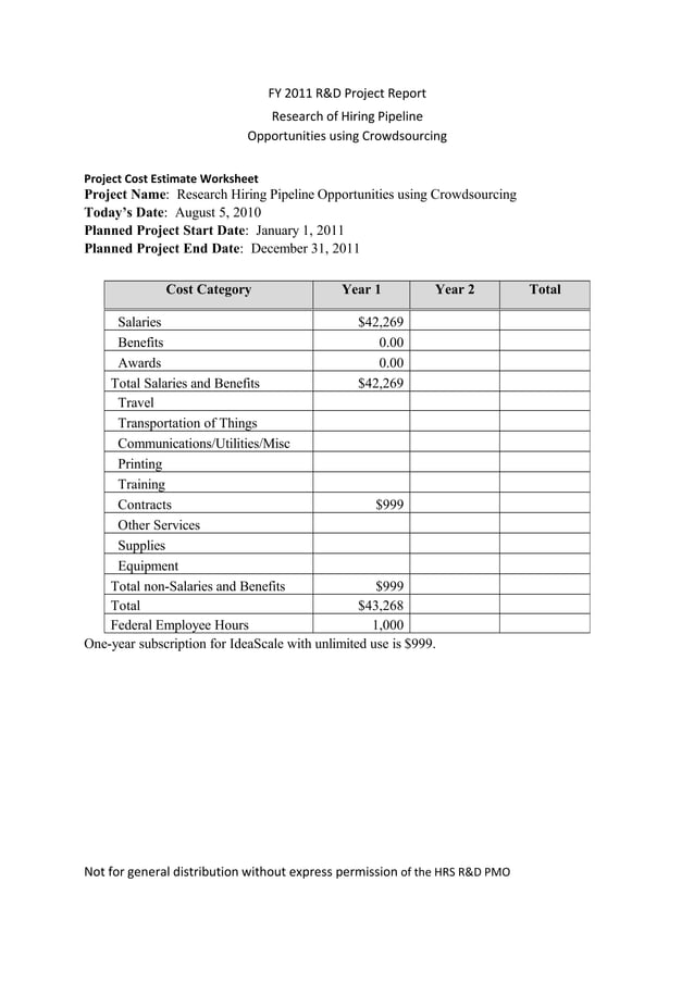 Example R&D Project Report | DOC | Human Resources | Business