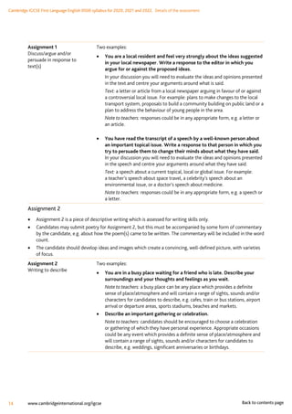 IGCSE ENGLISH FIRST LANGUAGE SYLLABUS 2020 / 2022 | PDF
