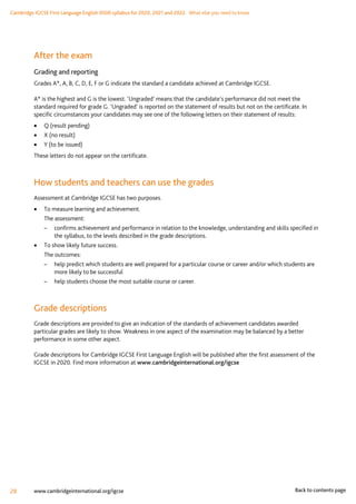 IGCSE ENGLISH FIRST LANGUAGE SYLLABUS 2020 / 2022 | PDF