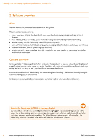 IGCSE ENGLISH FIRST LANGUAGE SYLLABUS 2020 / 2022 | PDF