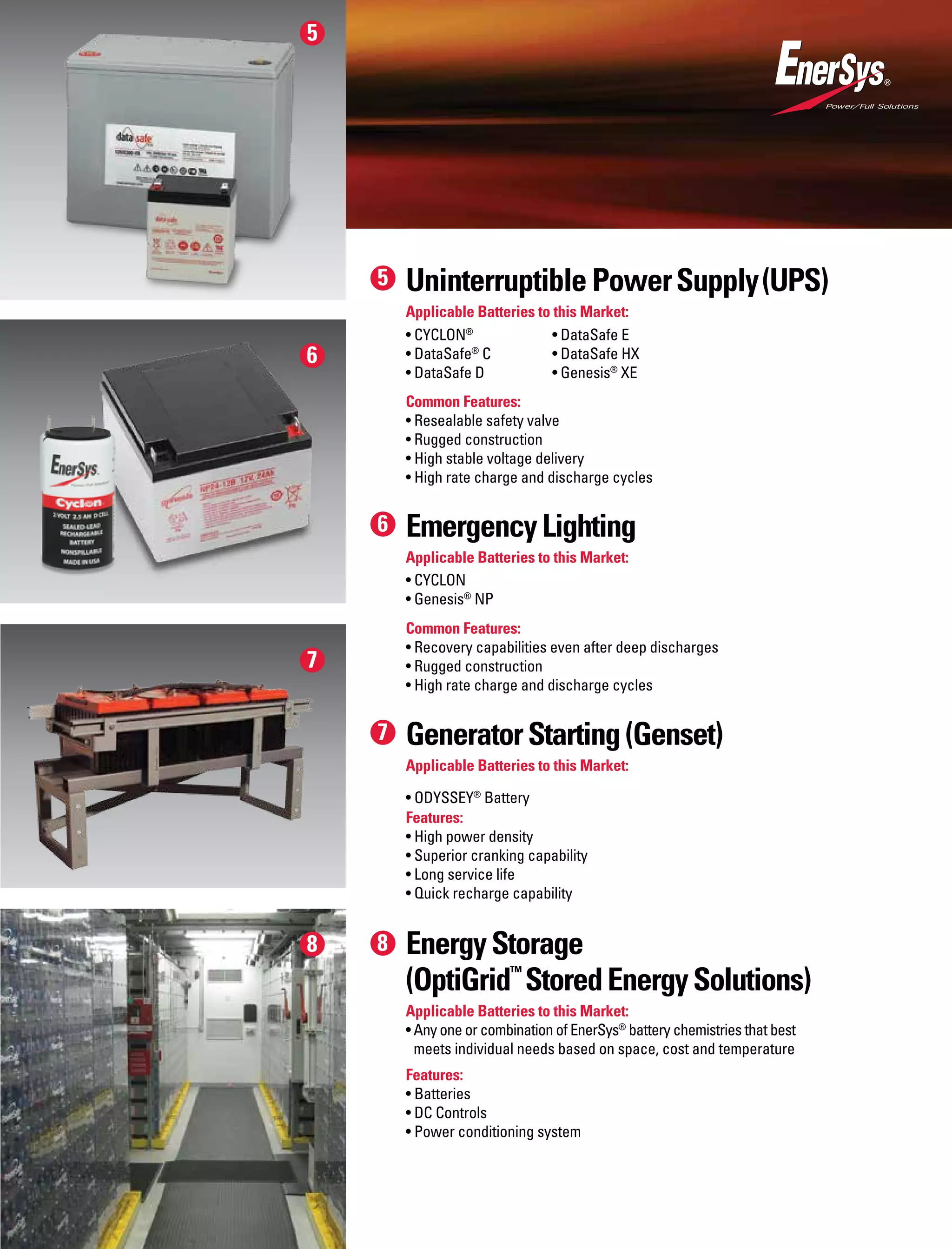 Enersys Utility Brochure | PDF