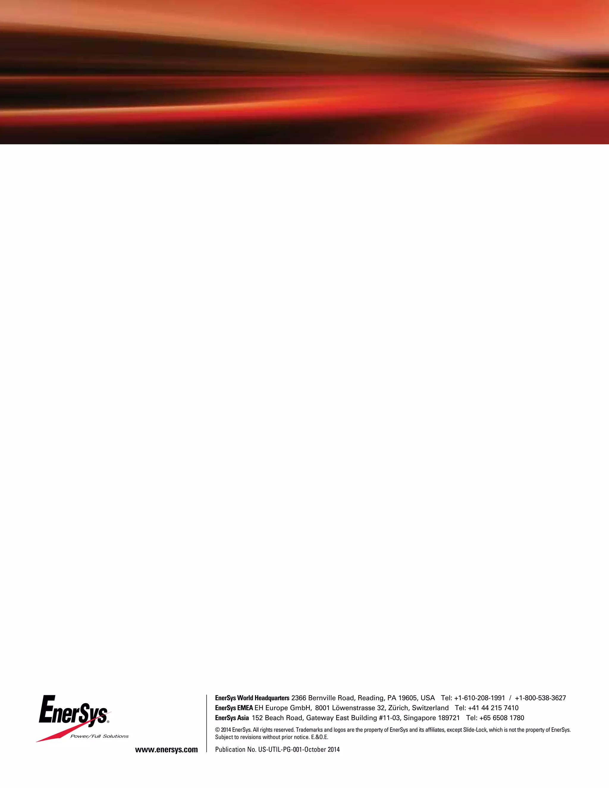 Enersys Utility Brochure | PDF