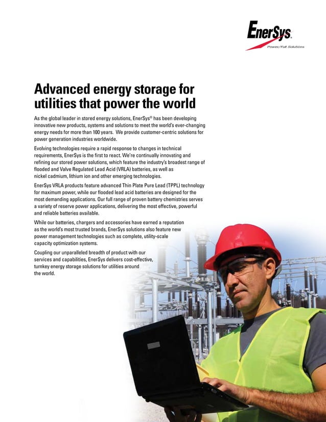 Enersys Utility Brochure | PDF | Power and Energy Industry | Industries
