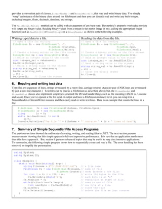 Sequential file programming patterns and performance with .net