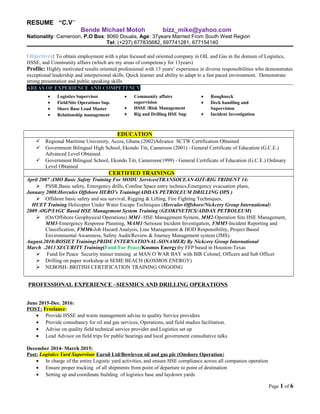 BENDE MICHAEL Updated CV - 02Copy | PDF