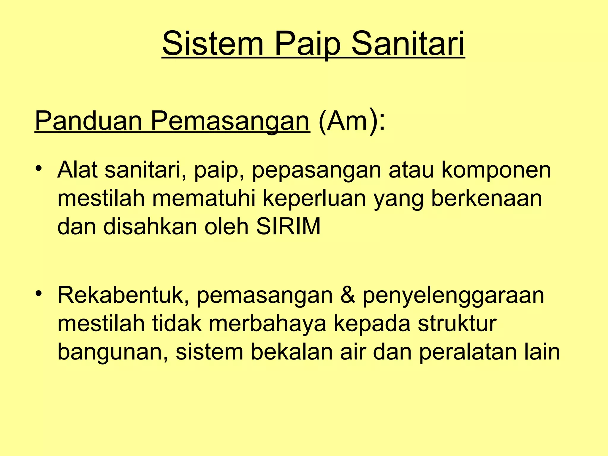 Sistem paip buangan | PPT