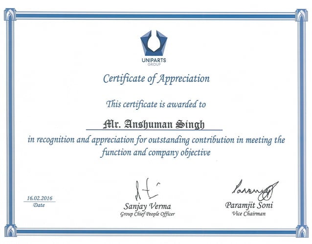 UIL_Appreciation Certificate | PDF