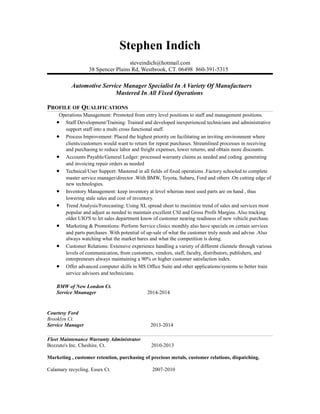 ONLINE RESUME | RTF | Business | Business and Finance