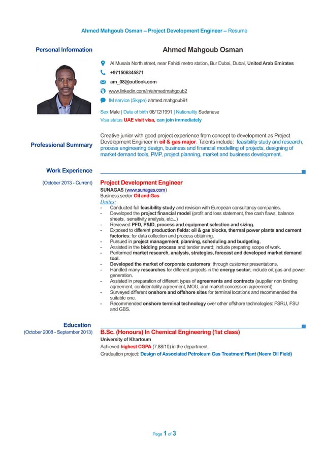 0506345871 resume project development engineer | DOC | Civil ...
