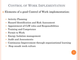 Control of Work | PDF