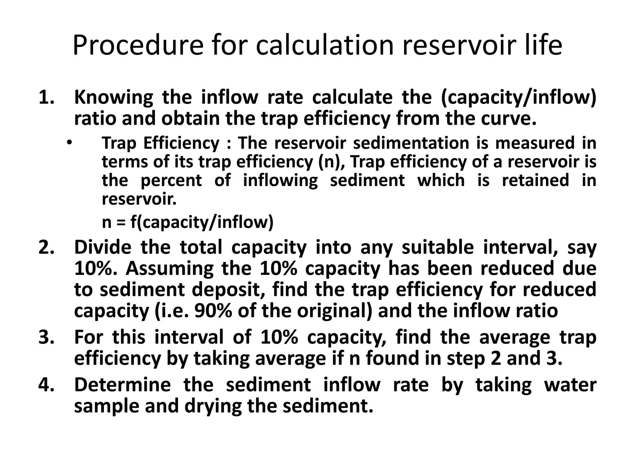 RESERVOIR SEDIMENTATION | PDF