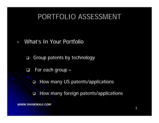 STRATEGIES TO MONETIZE YOUR PATENT PORTFOLIO ON A SMALL CLIENT BUDGET - by Michael ...