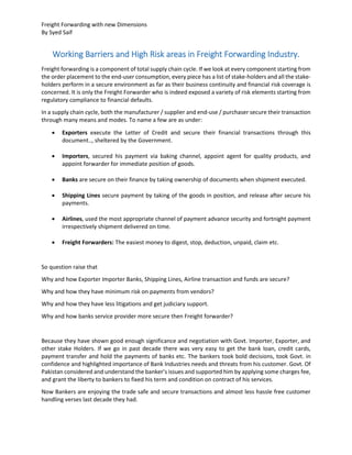 Freight Forwarder the Financial risk | PDF | Credit Cards | Personal Debt
