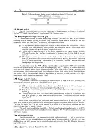 PowerPoint-based quizzes in wave motion: Performance and experiences of ...
