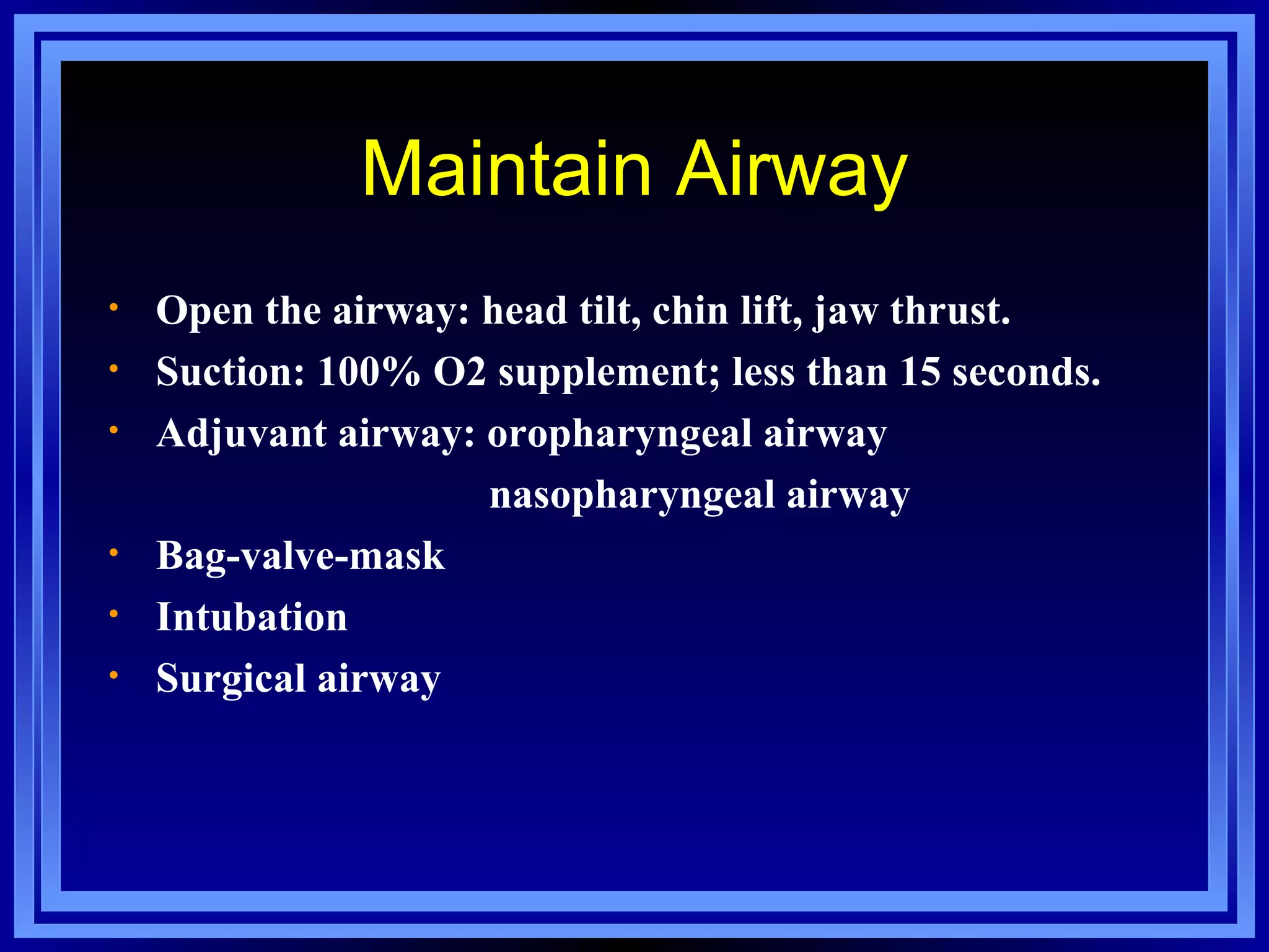 management of airway | PPT | Death, Injury, or Military Conflict ...