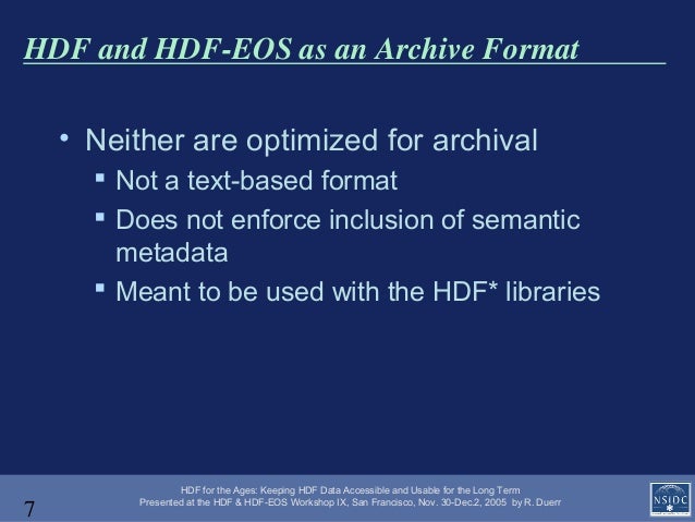 HDF for the Ages: Keeping HDF data accessible and usable for the long term