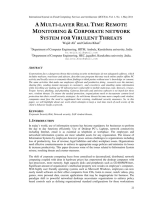 A Multi-Layer Real Time Remote Monitoring & Corporate Network System For Virulent Threats | PDF