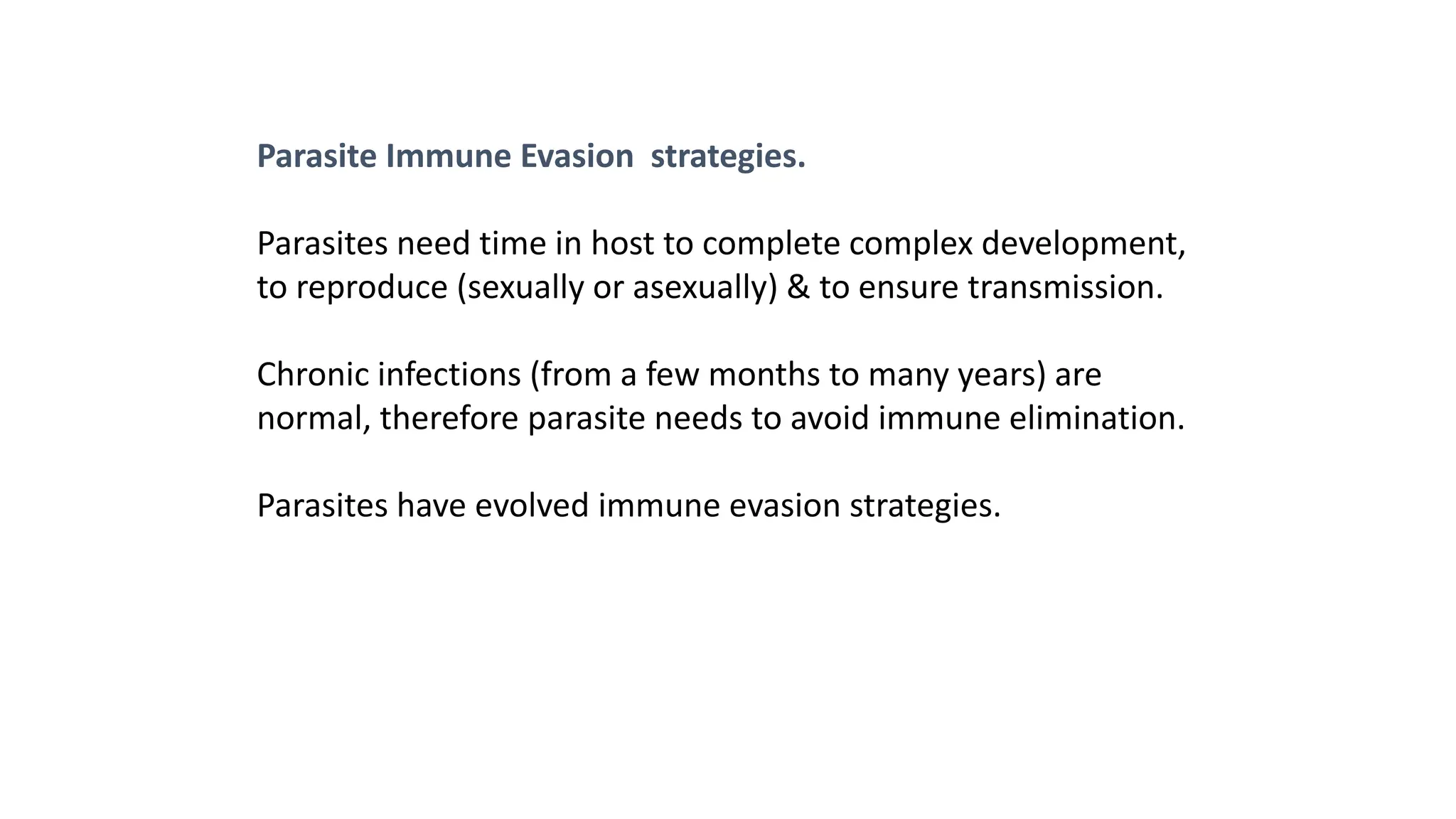 parasitic infection immune response and mechanism of evasion | PPTX