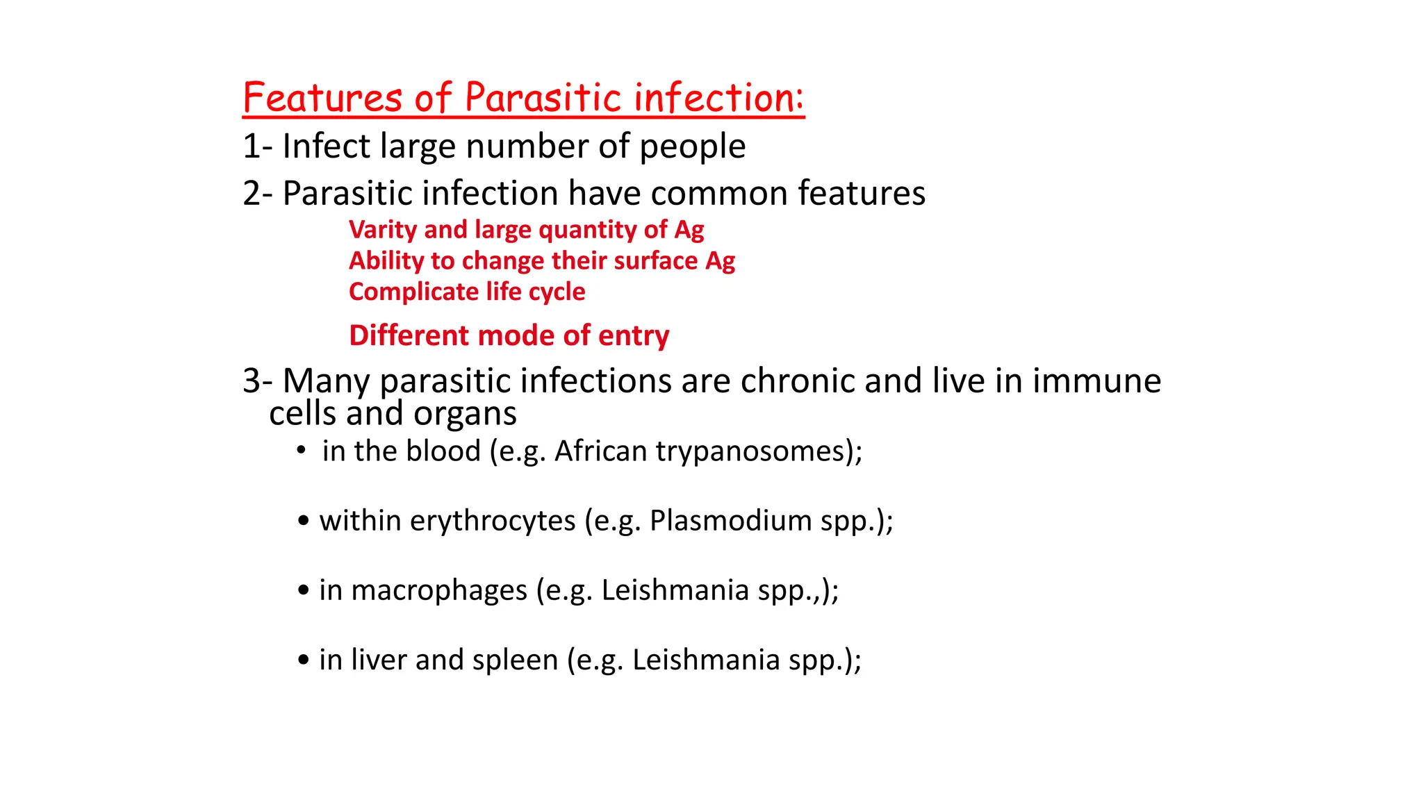 parasitic infection immune response and mechanism of evasion | PPTX