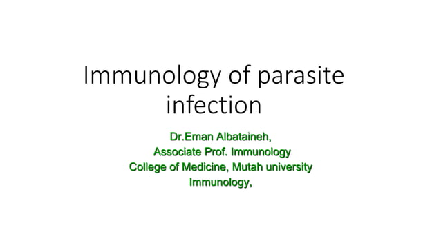 parasitic infection immune response and mechanism of evasion | PPTX ...