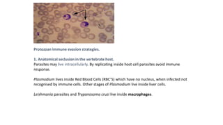 parasitic infection immune response and mechanism of evasion | PPTX