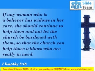 0514 1 timothy 516 the church can help those widows power point church ...