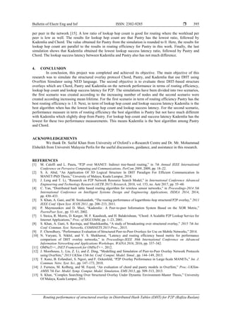 Routing performance of structured overlay in Distributed Hash Tables (DHT) for P2P | PDF