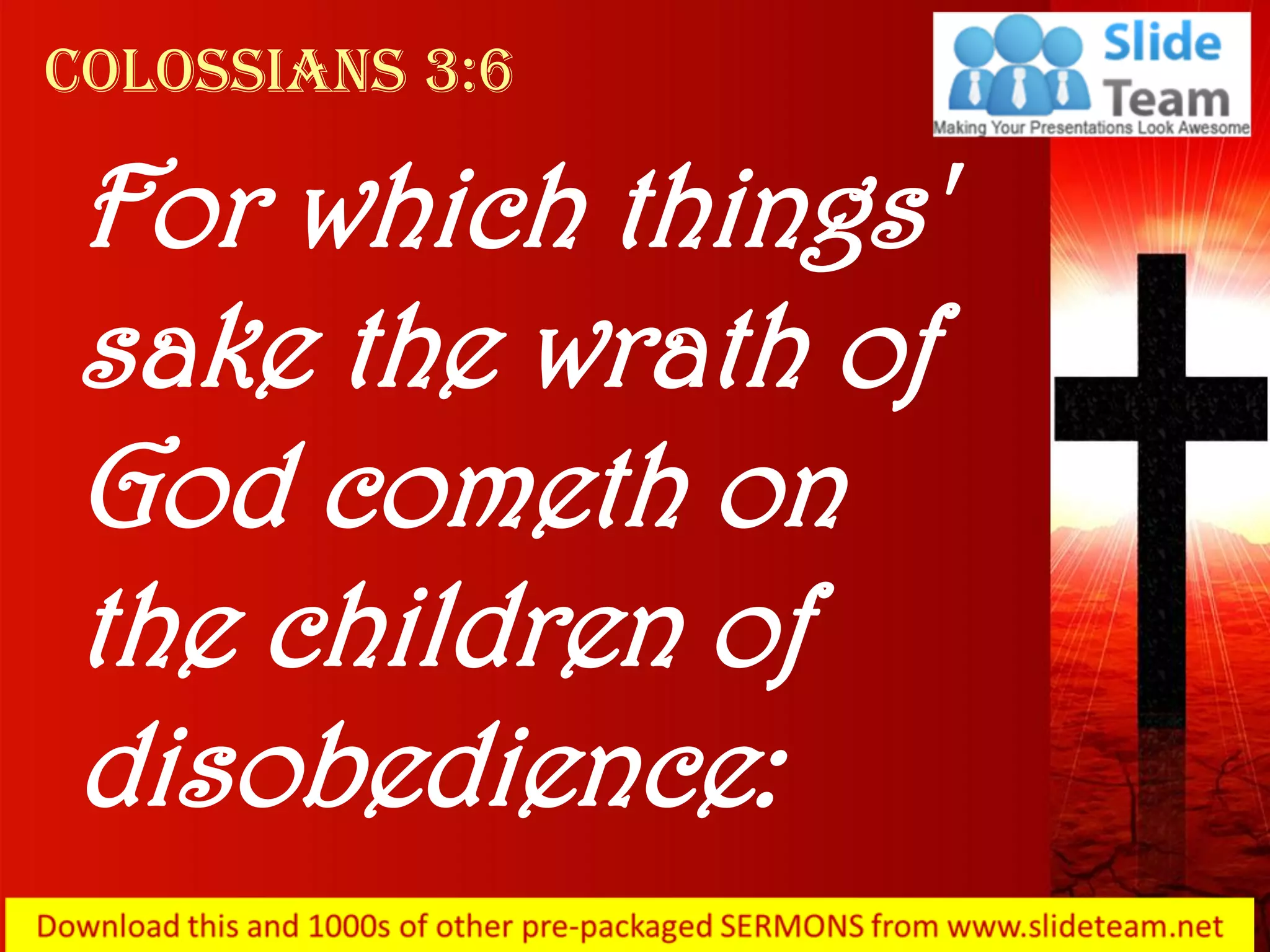 0514 colossians 36 the wrath of god is coming power point church sermon ...