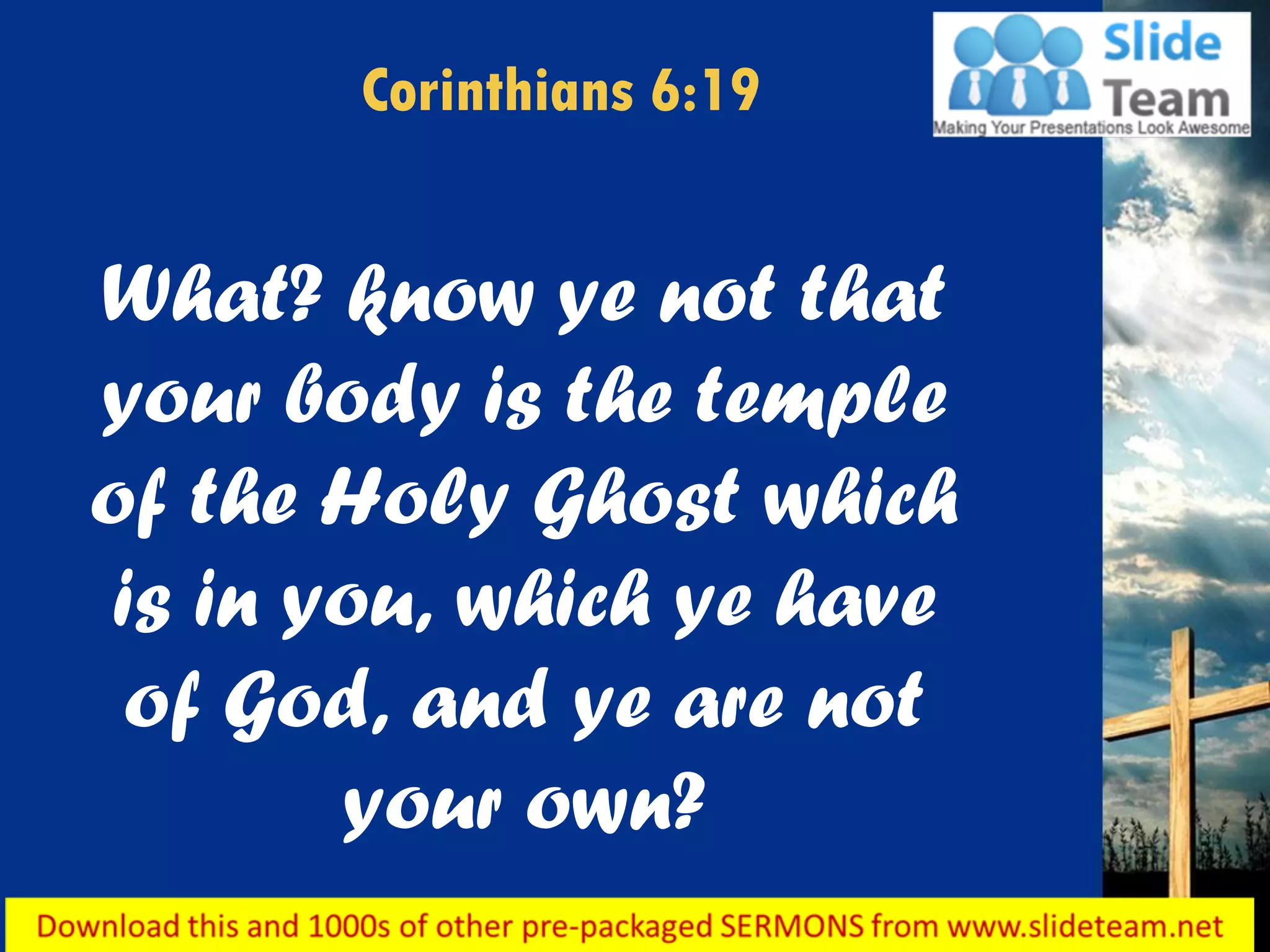 0514 corinthians 619 temples of the holy spirit power point church ...
