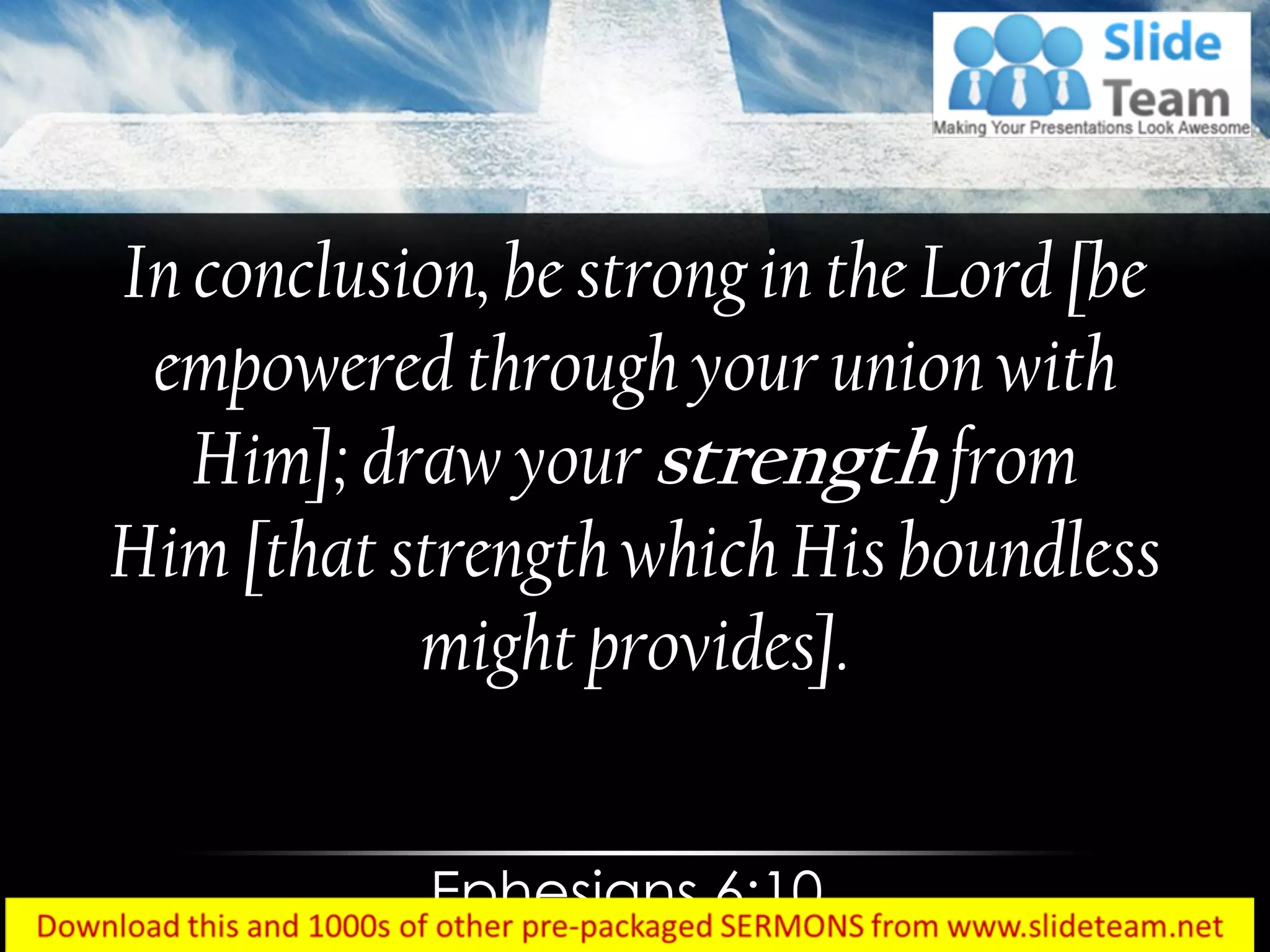 0514 ephesians 610 the lord and in his mighty power point church sermon ...