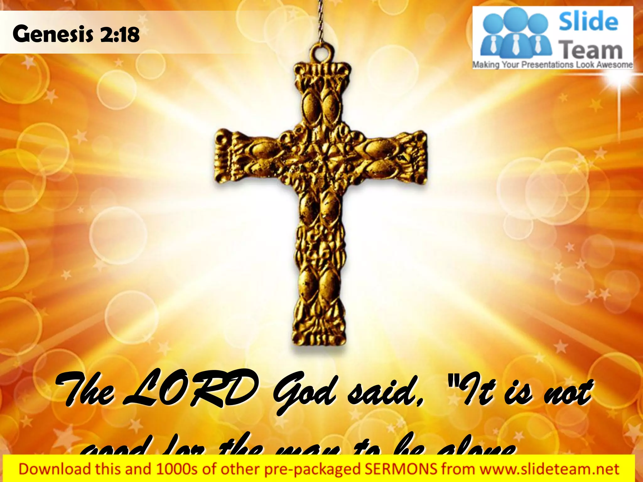 0514 genesis 218 the lord god said power point church sermon | PPT