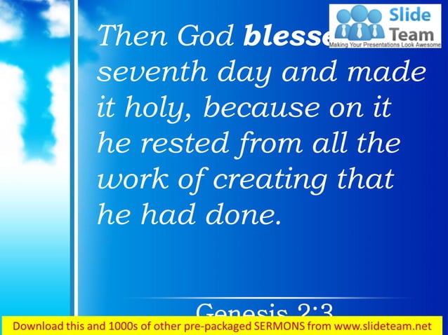0514 genesis 23 god blessed the seventh day power point church sermon ...