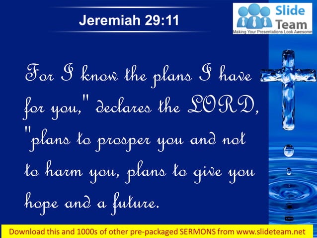 0514 jeremiah 2911 for i know the plans power power point church sermon ...