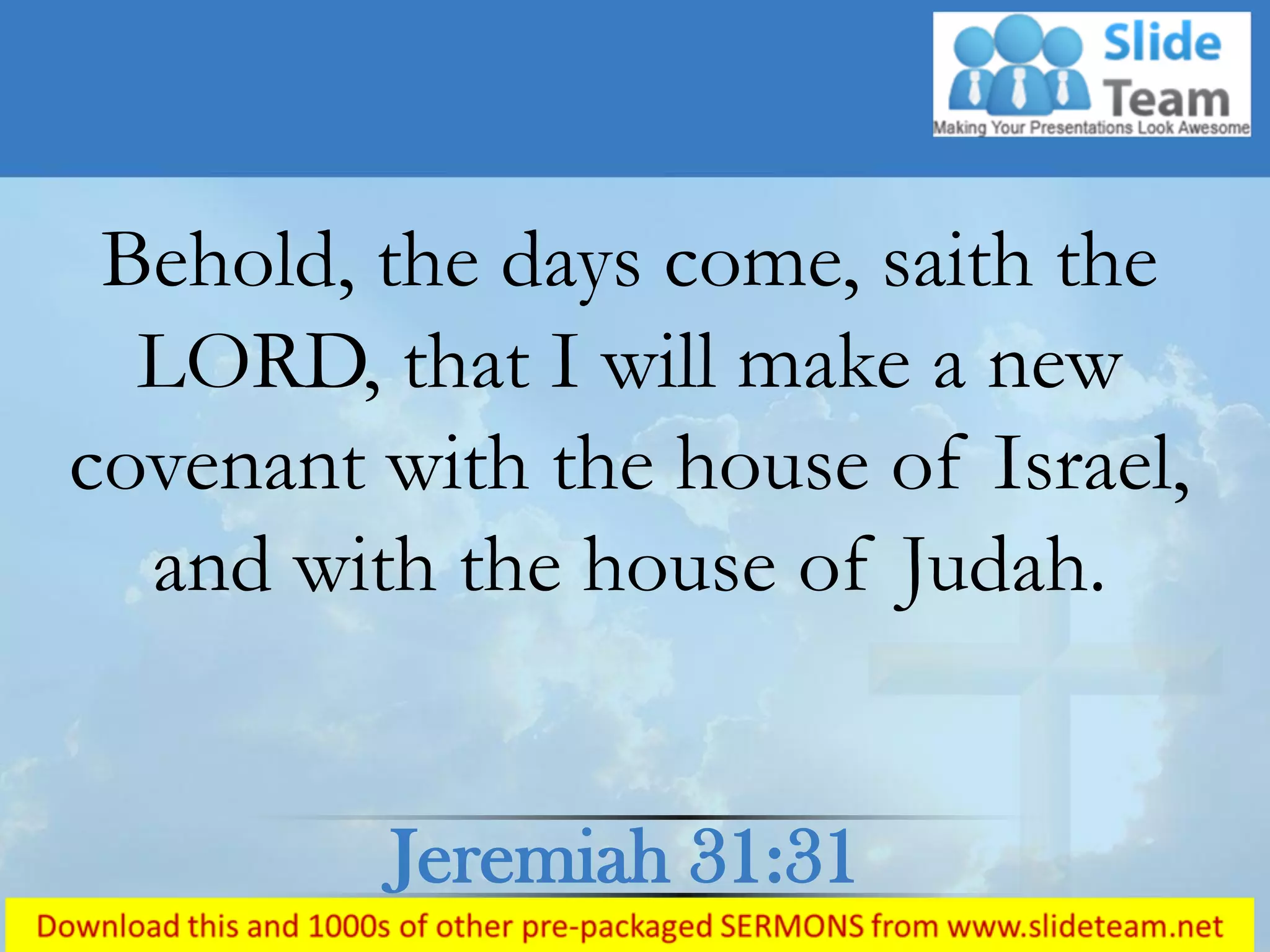 0514 jeremiah 3131 the house of judah power point church sermon | PDF