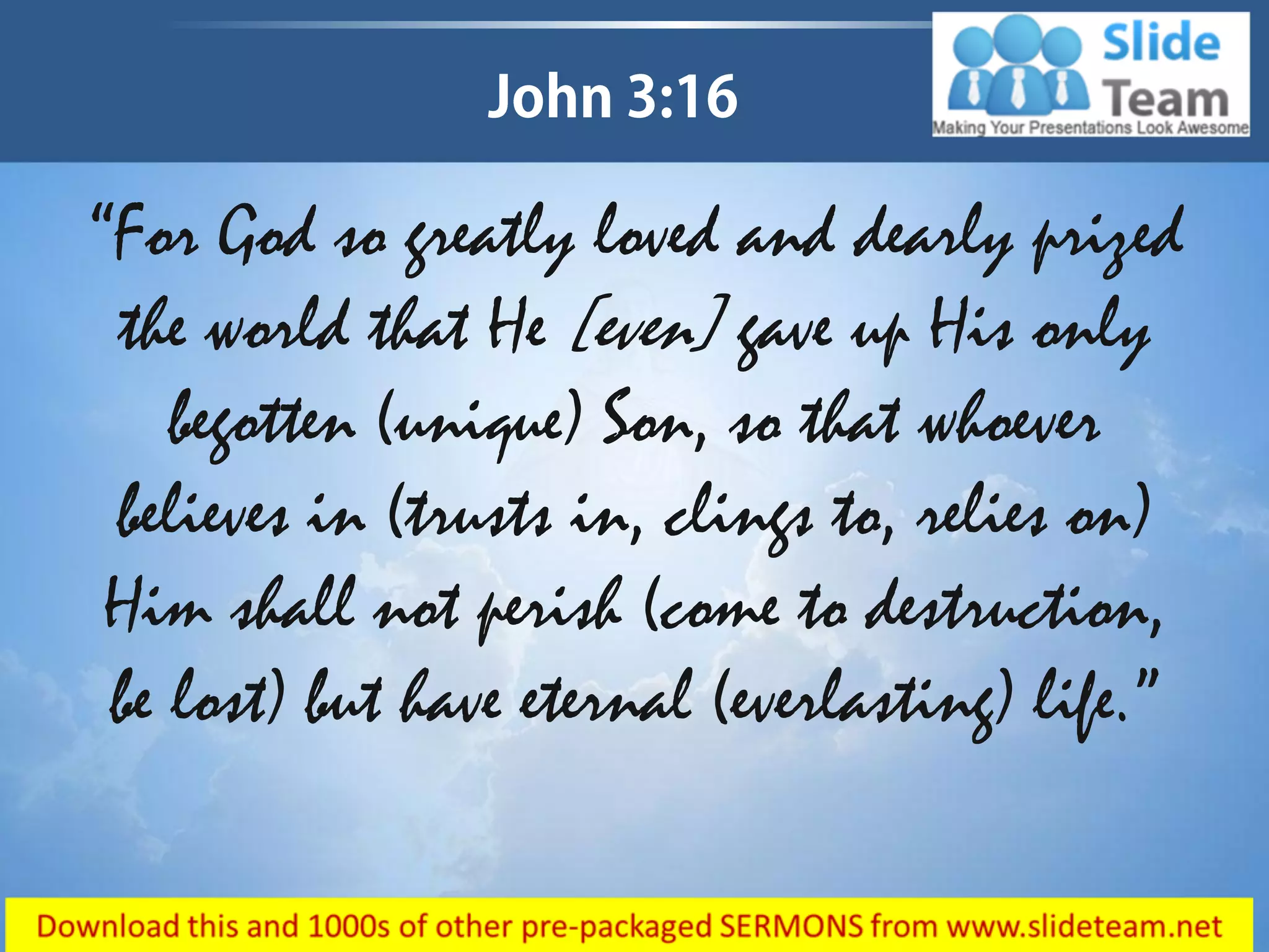 0514 john 316 for god so loved the world power point church sermon | PDF