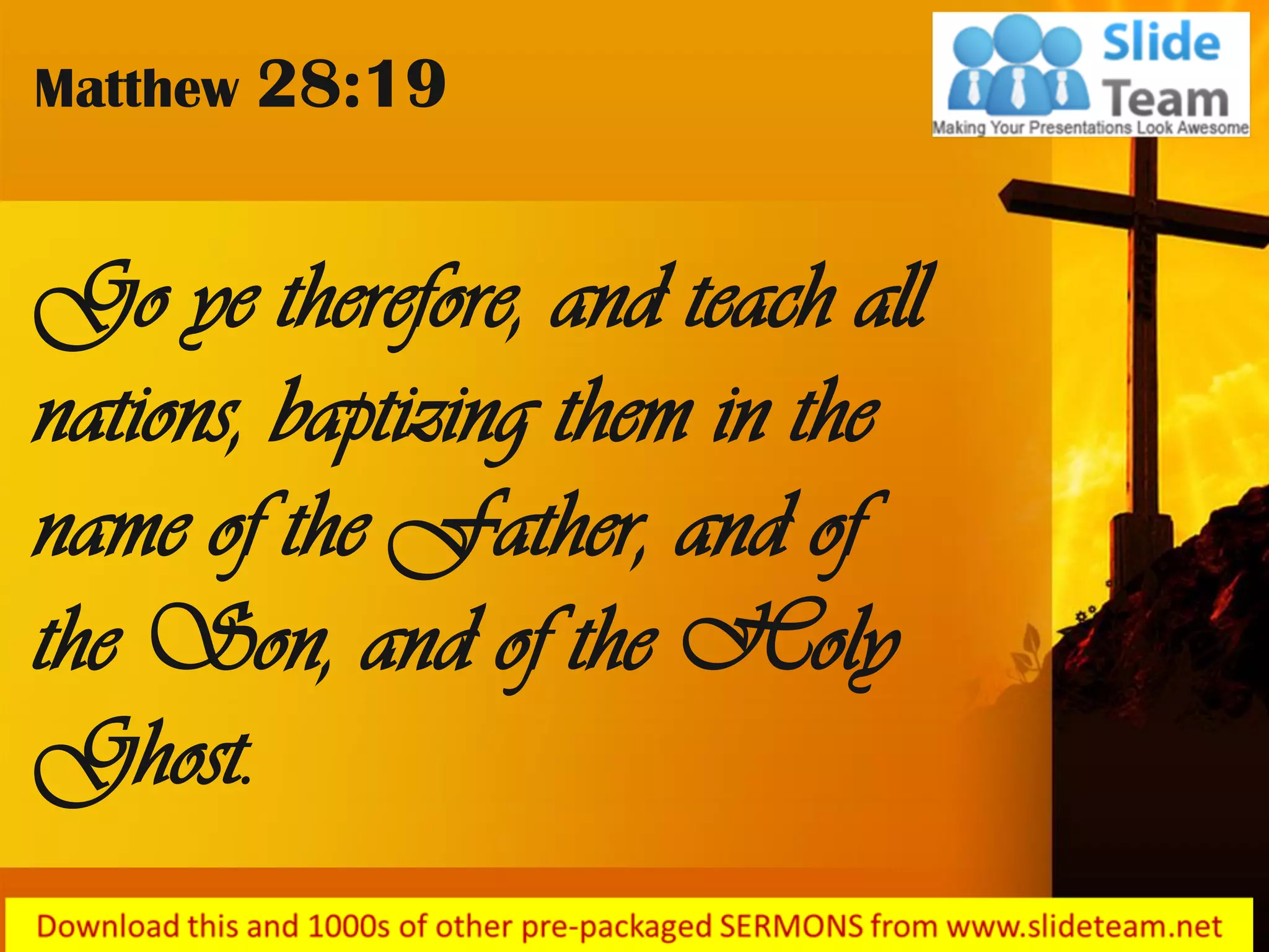 0514 matthew 2819 in the name of the father power point church sermon | PPT