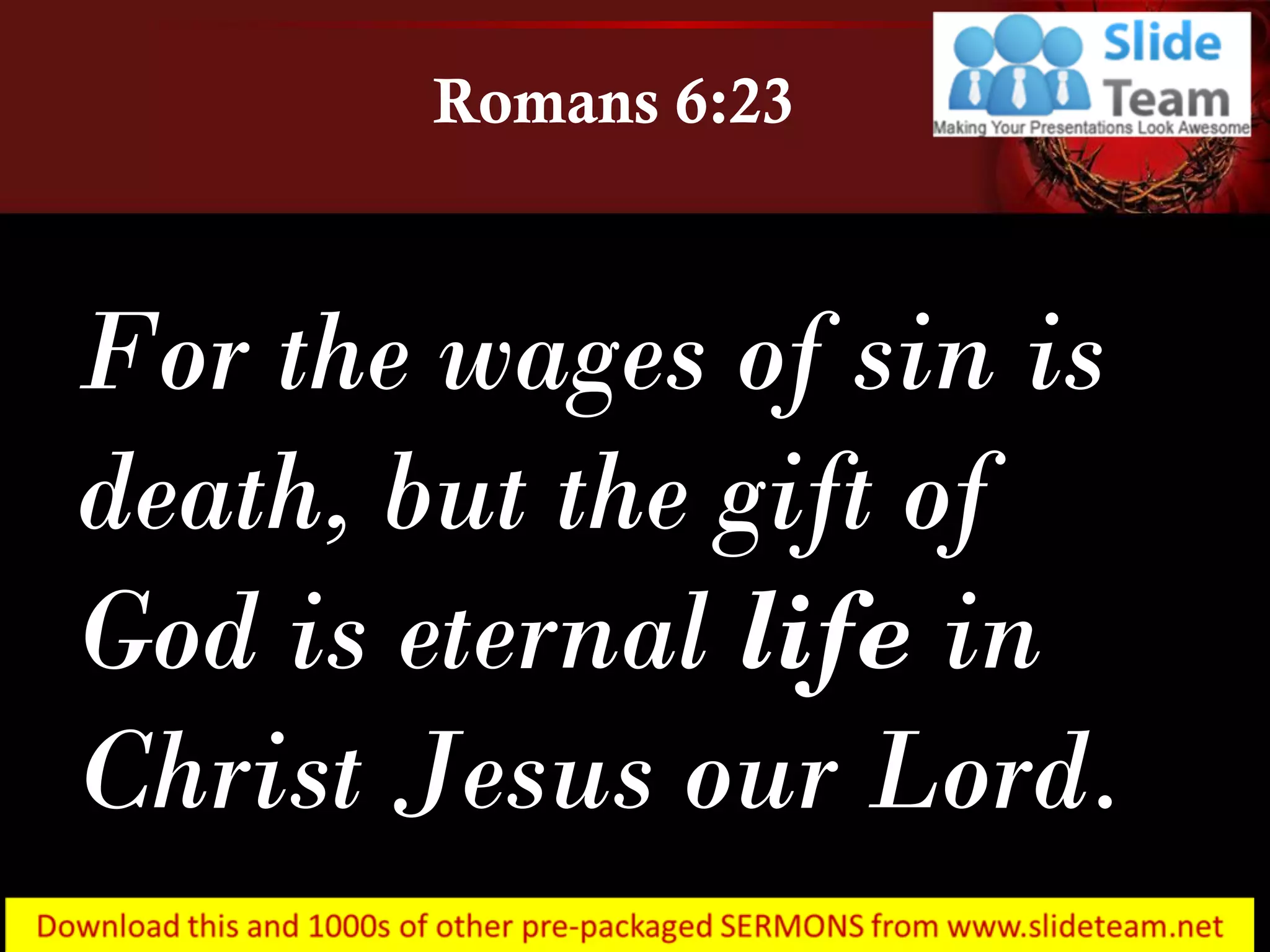 0514 romans 623 for the wages of sin power point church sermon | PDF