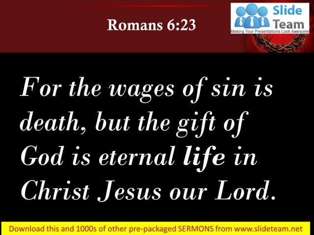 0514 romans 623 for the wages of sin power point church sermon | PPT