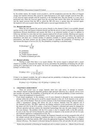 Reduce the probability of blocking for handoff and calls in cellular systems based on fixed and ...