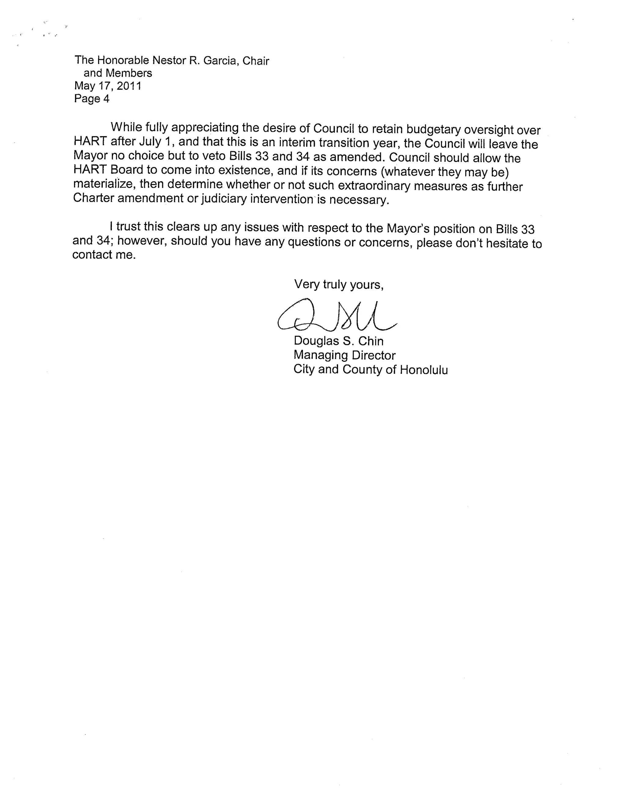 Doug Chin Letter: May 17, 2011 | PDF