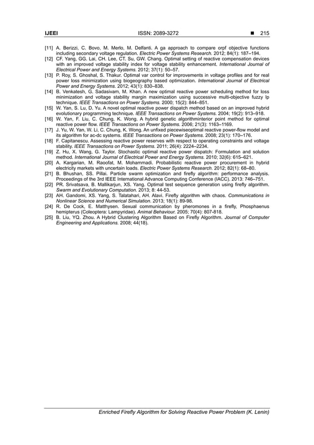 Enriched Firefly Algorithm For Solving Reactive Power Problem Pdf