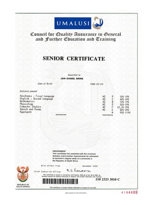 Umalusi Senior Certification | PDF