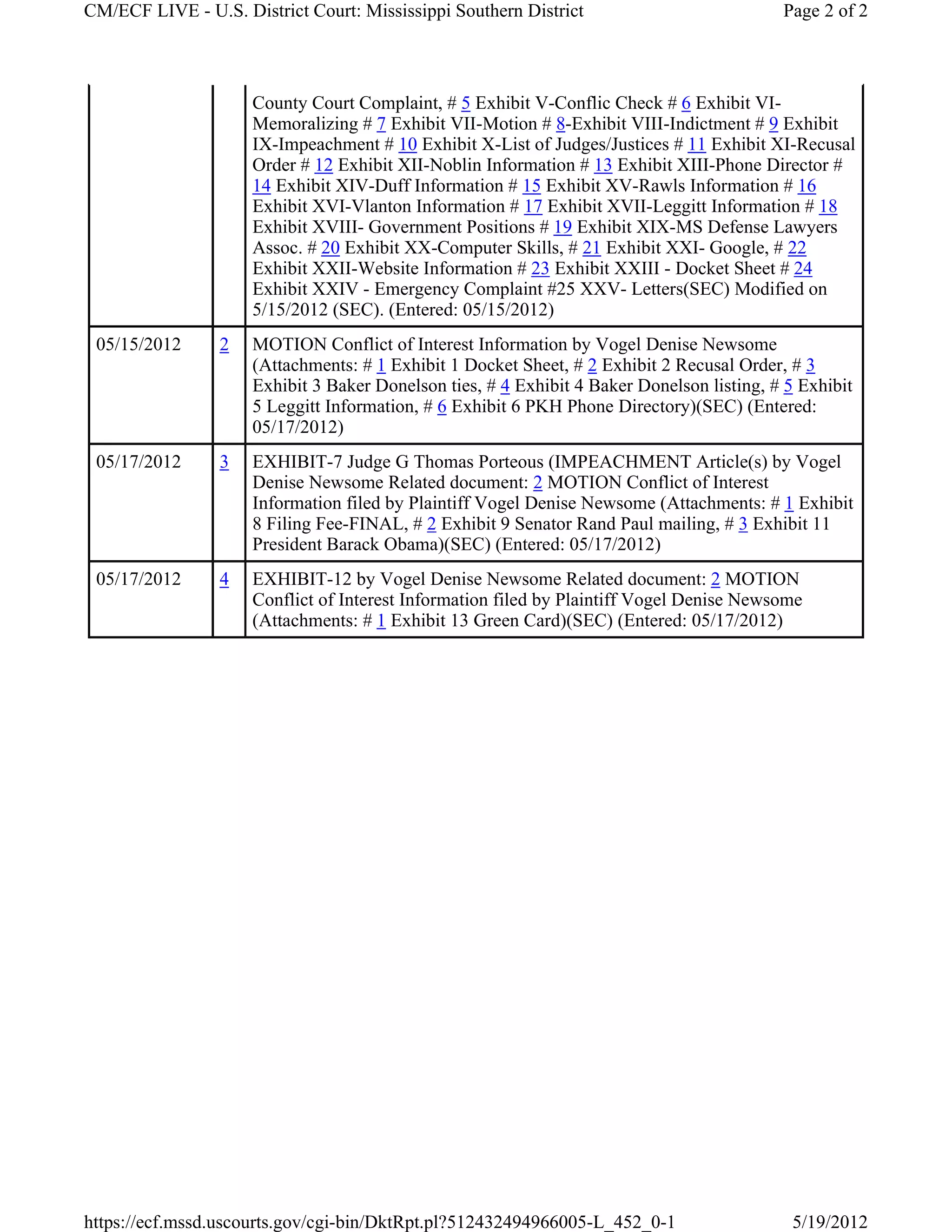 05/19/12 DOCKET SHEET (Page Kruger & Holland) | PDF