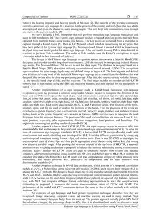 Pakistan sign language to Urdu translator using Kinect | PDF